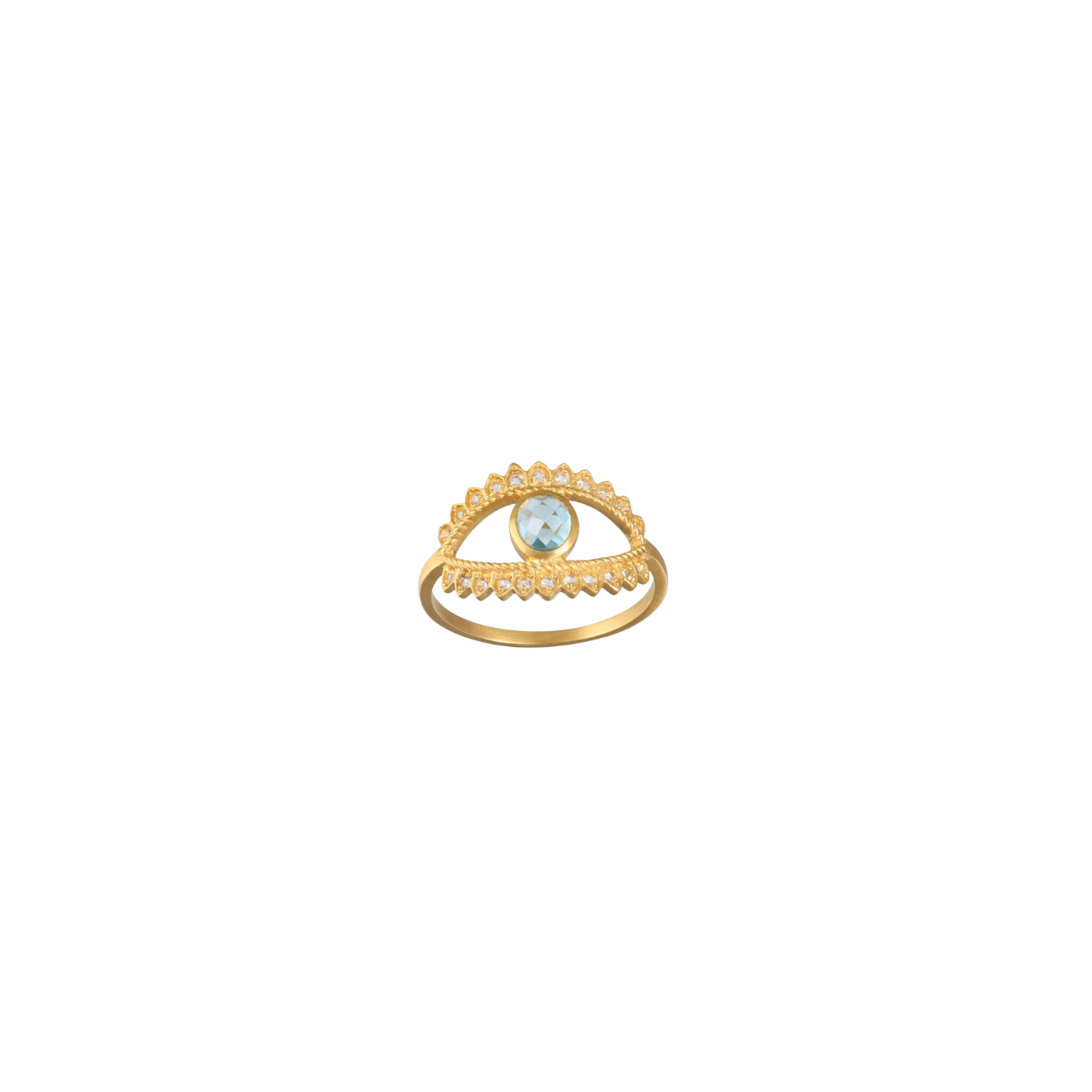 Anillo de la Suerte con Ojos de Topacio Azul | Claridad y Estilo ...